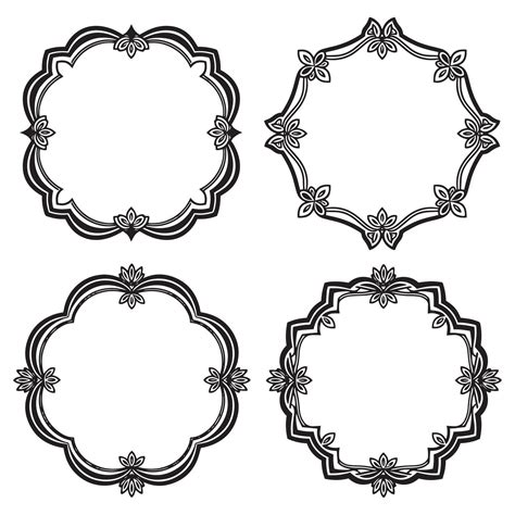 Delicate Floral Frames Fanciful Decorative Borders 67333520 Vector Art