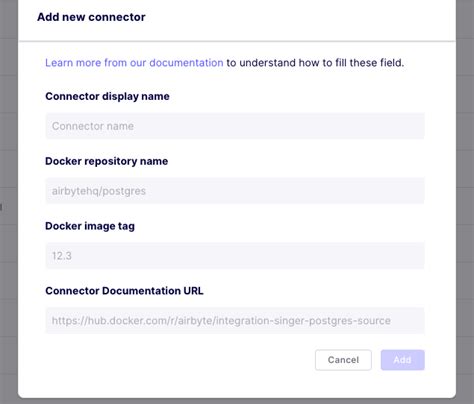 Documentation Url Should Not Be A Required Field For Add Sourcedestination · Issue 3382
