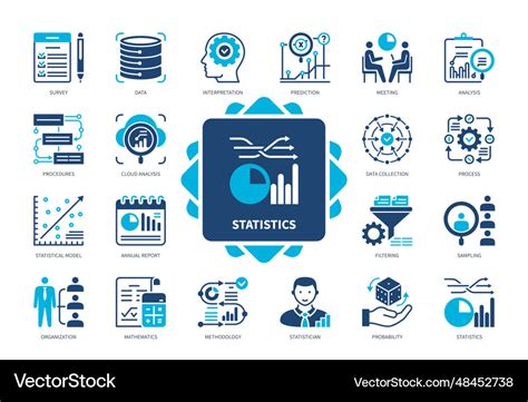 Statistics Solid Icon Set Royalty Free Vector Image