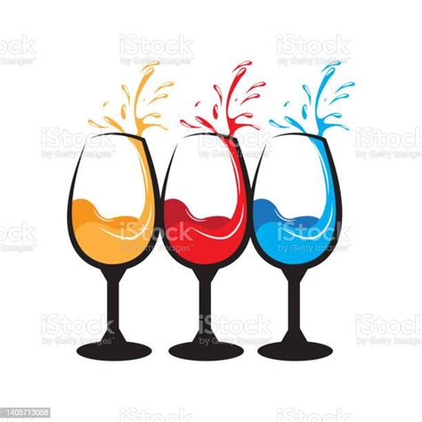 Sparkling Wine Glass Logo Icon Vector Cafe Inspiration Template