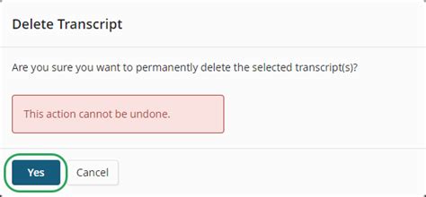 Delete Transcripts