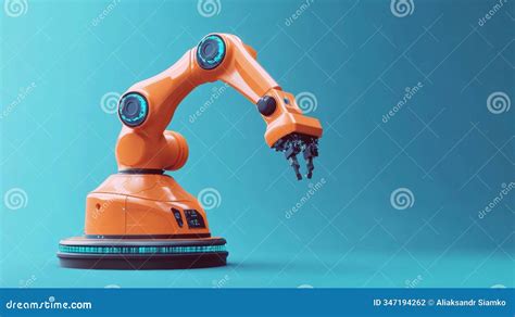 Modern Robot Arm Automating Processes In Smart Factory Background Industry 4 0 Stock