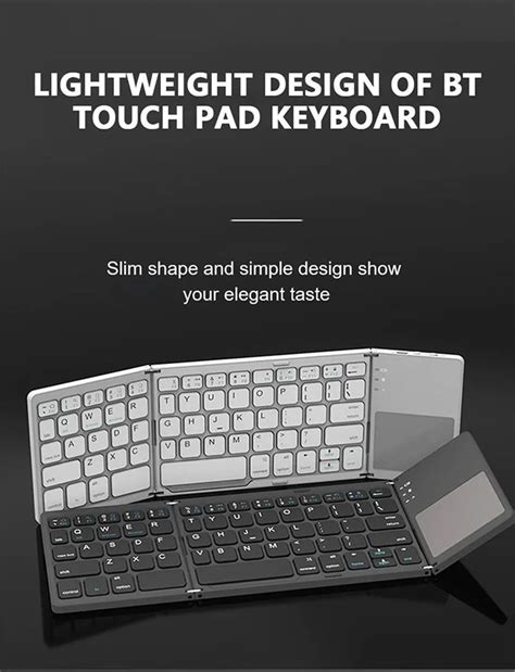 B033 Foldable Wireless Keyboard With Touchpad For Windows Android And Ios