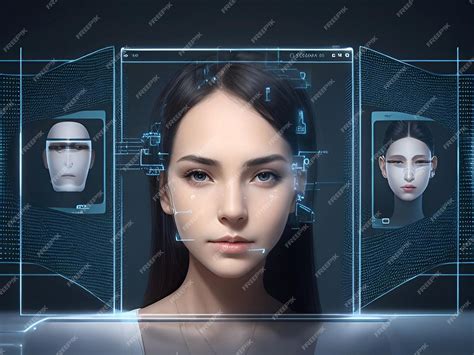 Premium Photo Implementation Of Computer Vision Facial Recognition Online Access Business Data