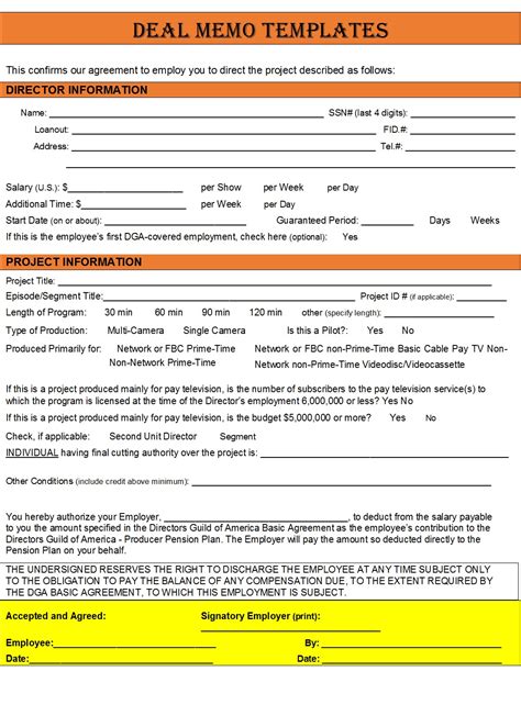 Best Deal Memo Templates Excel Word Template