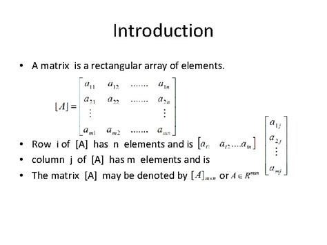 Matrices And Vector Concepts Introduction Vectors Binary Matrices