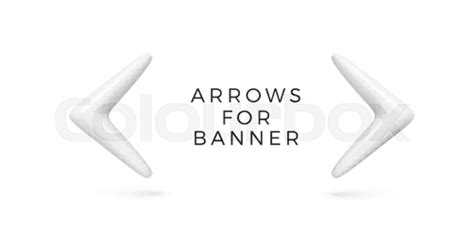 White 3d Arrows For Banner Or Other Template Render Navigation Arrow For App Stock Vector