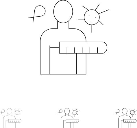 Virus Disease Health Check Stages Bold And Thin Black Line Icon Set