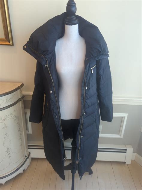 Cole Haan Black Long Down Puffer Coatjacket Large Womens Ebay