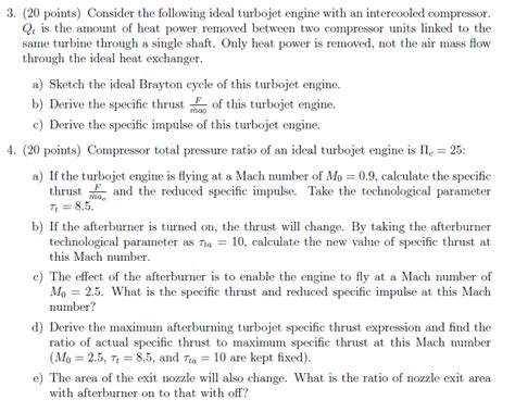 Solved 20 ﻿points ﻿consider The Following Ideal Turbojet