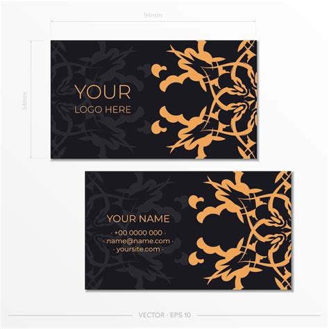 모노그램 장식이 있는 인쇄 디자인 명함을 위한 인도 패턴 템플릿이 있는 검정색 명함 준비 프리미엄 벡터