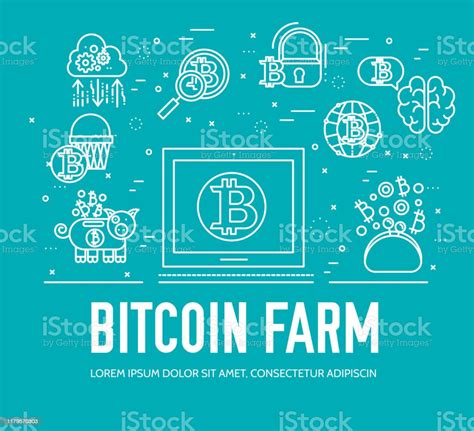 Bitcoin Outline Icons Collection Set Modern Technologies Linear Symbol Pack Template Of Thin