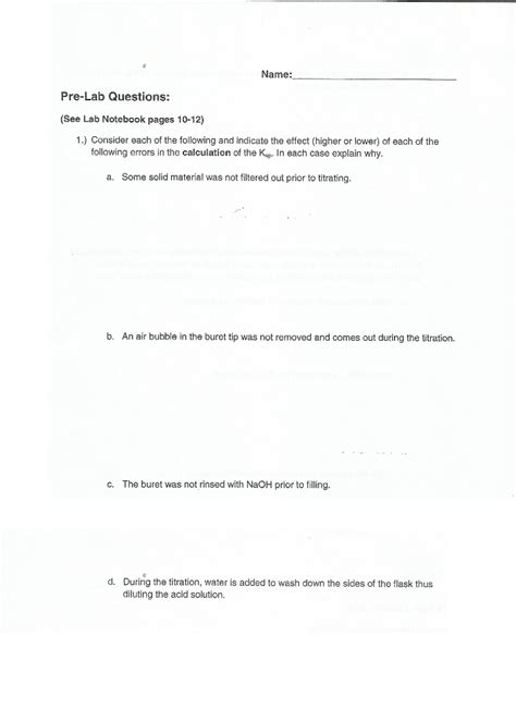 Solved Name Pre Lab Questions See Lab Notebook Pages Chegg Com