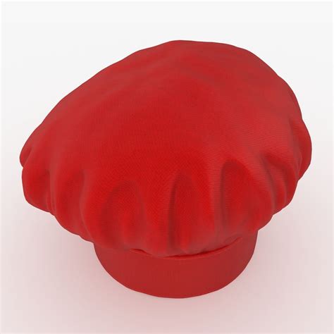 요리사 모자 05 레드 3d 모델 29 Max Fbx Obj 3ds Free3d