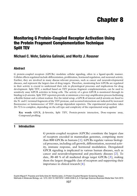 Pdf Monitoring G Protein Coupled Receptor Activation Using The