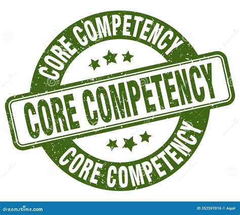 Core Competency Stamp Core Competency Label Round Grunge Sign Stock