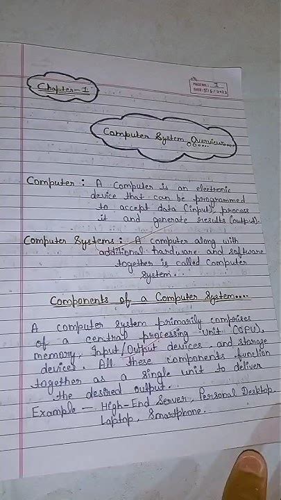 Computer System Overview Class 11 Computer Science Chapter 1 Notes