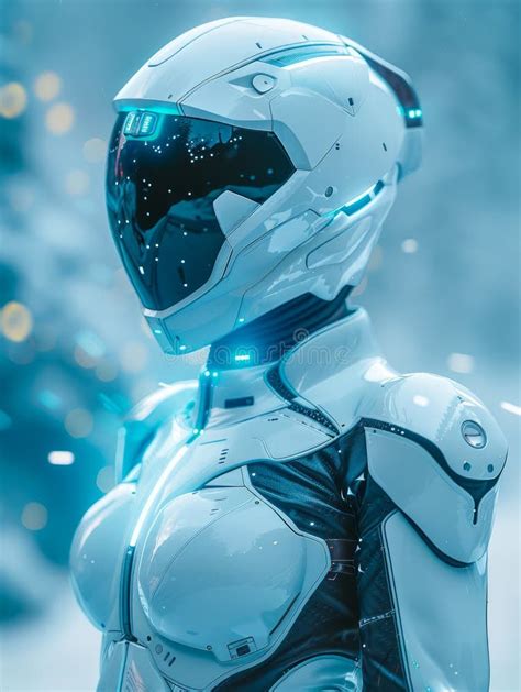 Futuristic Robotic Humanoid With Advanced Technology Design Standing