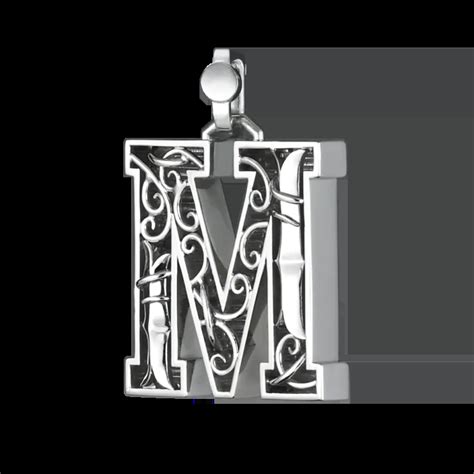 Initial Pendant In Platinum The Letter M