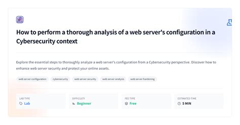 웹 서버 구성 사이버 보안 분석 가이드 Labex