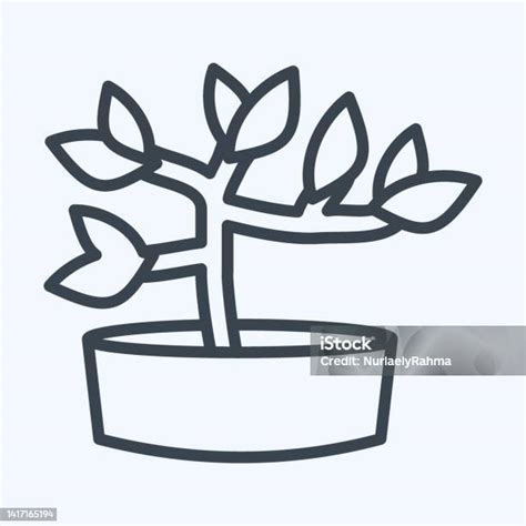 아이콘 분재 정원 기호에 적합합니다 선 스타일 편집 가능한 간단한 디자인 디자인 템플릿 벡터 간단한 그림 0명에 대한 스톡 벡터 아트 및 기타 이미지 Istock