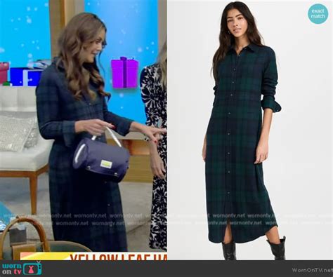 Wornontv Monica Mangins Plaid Shirtdress On Live With Kelly And Mark
