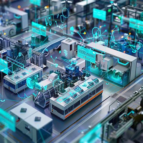 Smart Factory Floor Interconnectivity In Iot Manufacturing Premium Ai Generated Image