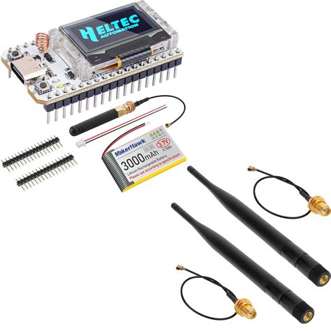 Esp32 Lora V3 Module Board With 3000mah Battery Set 2 Pack 915mhz Lora Antenna