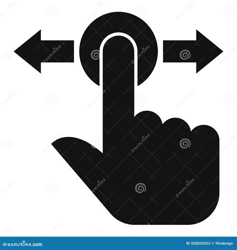 Touch Gesture Icon For Drag Or Swipe Stock Vector Illustration Of Dragging Touchscreen