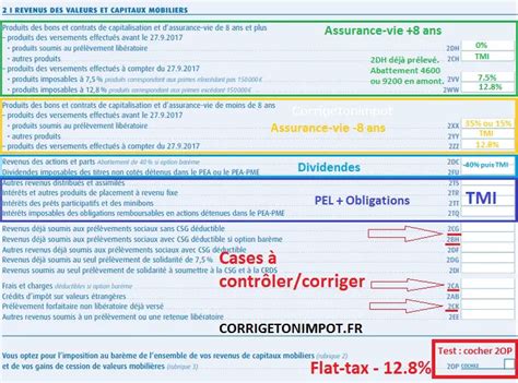 déclaration d impôt cases 2 revenus et valeurs de capitaux mobiliers