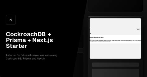 Cockroachdb Prisma Nextjs Starter