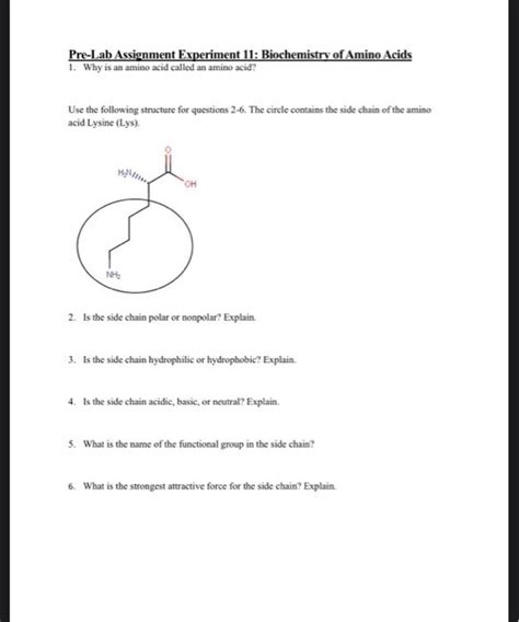 solved pre lab assignment experiment 11 biochemistry of