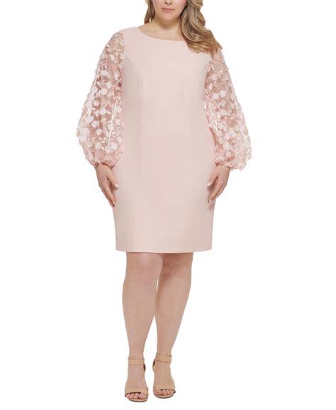 Eliza J Plus Size Floral Applique Sheath Dress In Blush Modesens