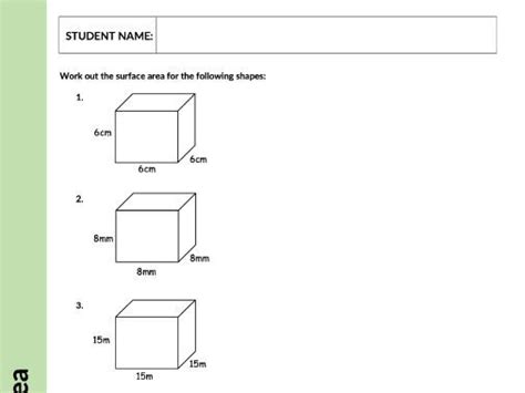 Surface Area Geometry Measures KS3 Teaching Resources