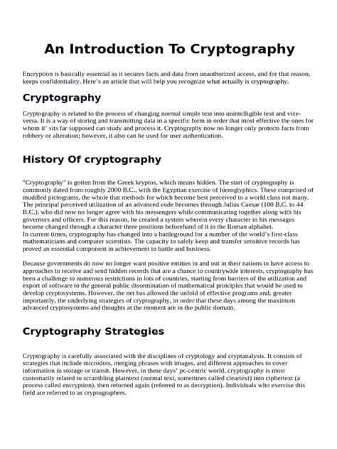 An Introduction To Cryptography Pdf