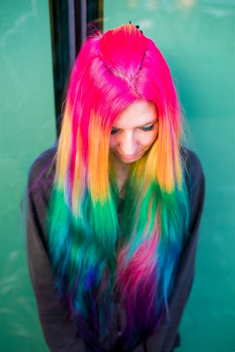 Image Of Rainbow Colored Hair