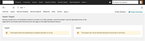 Unable To Export A Project When Main Branch Is Not Analyzed Sonarqube Unable To Export A Project When Main Branch Is Not Analyzed Sonarqube