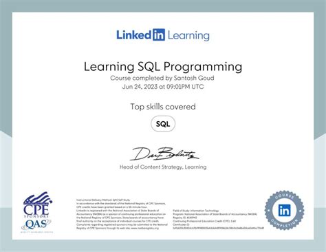 Santosh Goud On Linkedin Certificate Of Completion