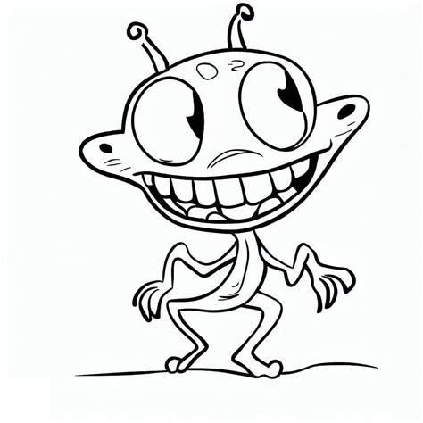 Smiling Alien Coloring Page Coloring Pages Sketch Book Alien