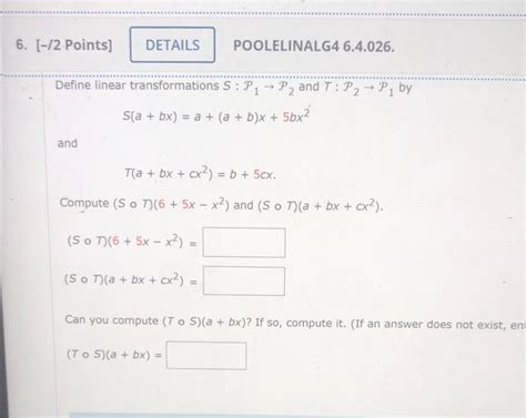 Solved 6 12 Points Details Poolelinalg4 64026 Define