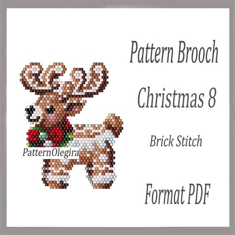 Christmas 8 Bead Pattern Brooch Pattern Olegirabeadpatterns In 2025