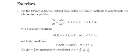 solved exercisesuse the forward difference method also
