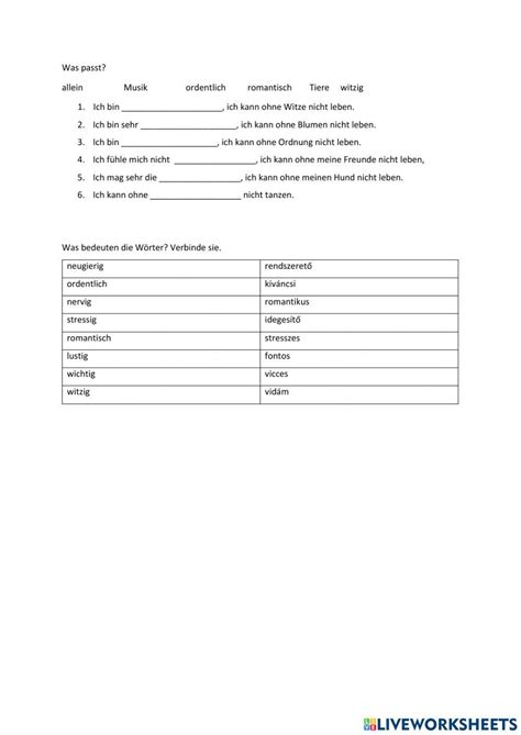 Ohne Free Interactive Worksheets 1821916