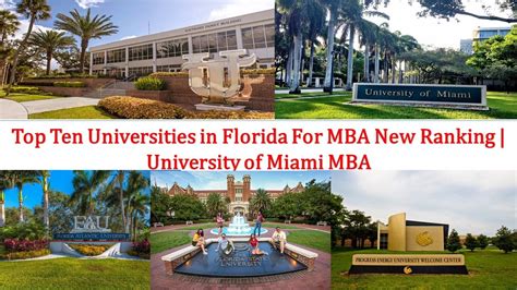 Top 10 Universities In Florida For Mba New Ranking University Of