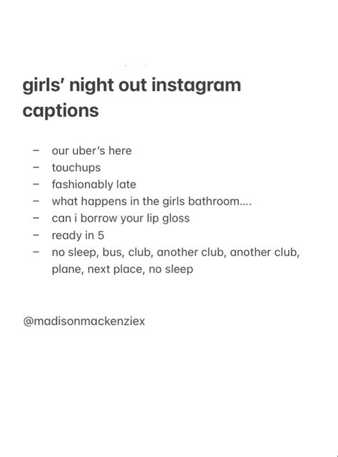 Aesthetic Instagram Captions For Girls Night Out One Word Instagram Captions Instagram