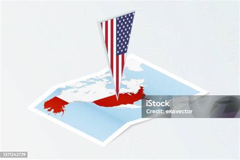 동포 메트릭 스타일로 미국의 삼각형 플래그와 미국의 등색 종이지도 지형 배경을 매핑합니다 0명에 대한 스톡 벡터 아트 및 기타 이미지 Istock