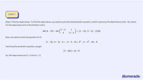 SOLVED Eigenvalues And Eigenvectors In Each Of Problems Through Find The Eigenvalues