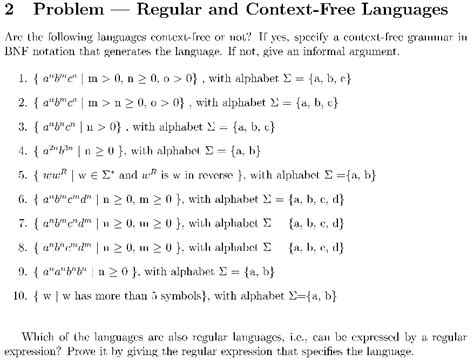solved are the following languages context free or not if