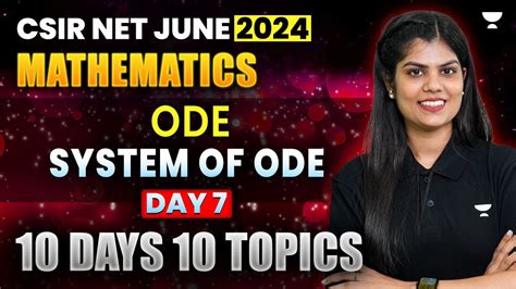 Ode Csir Net System Of Ode Csir Net Maths Csir Net June 2024 Neetu Gupta Youtube