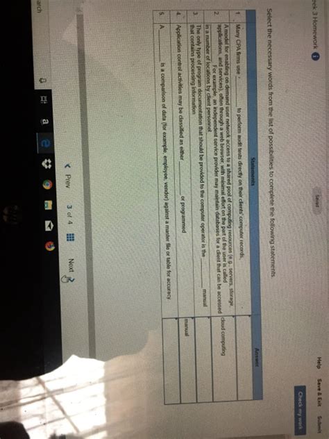 Solved Help Save And Exit Submit Eek 3 Homework Check My Work